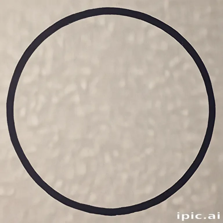 A Simple Black Circle Outline Against a Textured Light Background