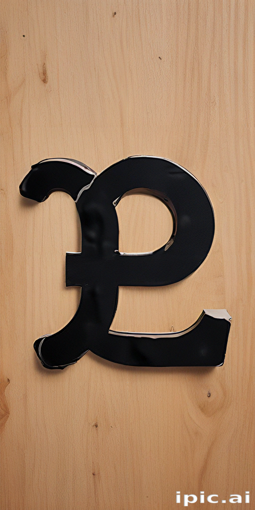 Stylized Letter 'P' Mounted on a Natural Wood Background for Decorative ...