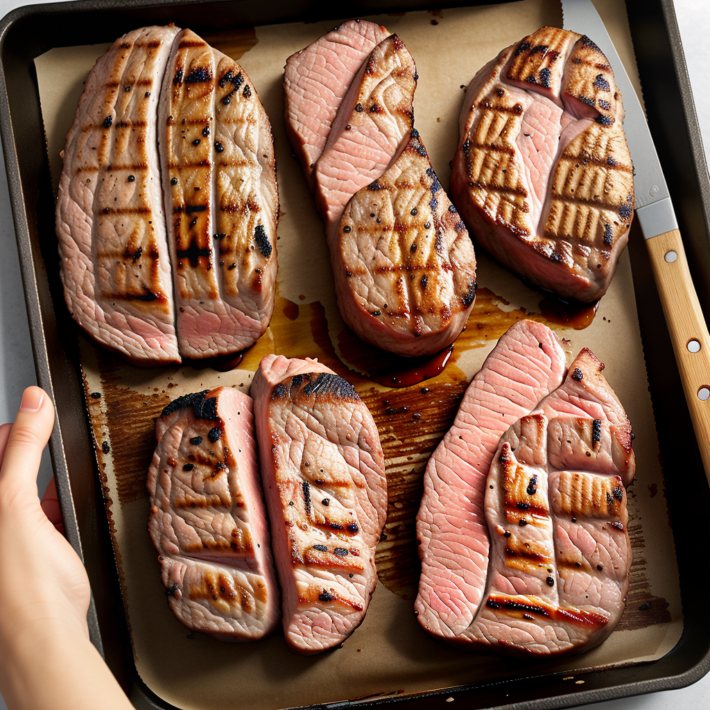 Deliciously Grilled Meats on a Tray with Perfect Char Marks