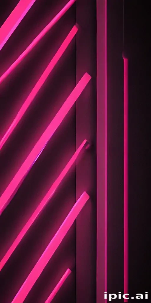 Vibrant Neon Pink Lines Creating a Modern Abstract Wall Design