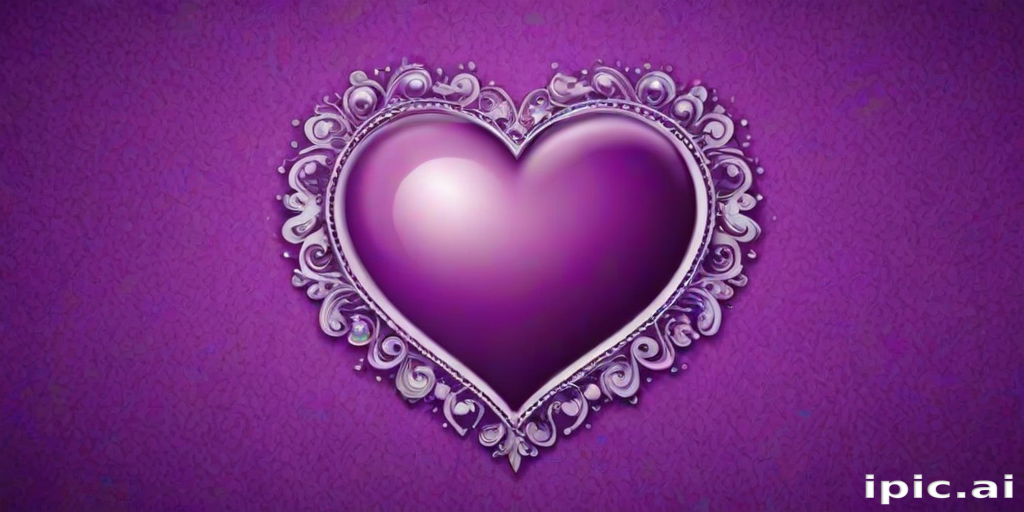Elegant Purple Heart Design Surrounded by Intricate Decorative Floral ...
