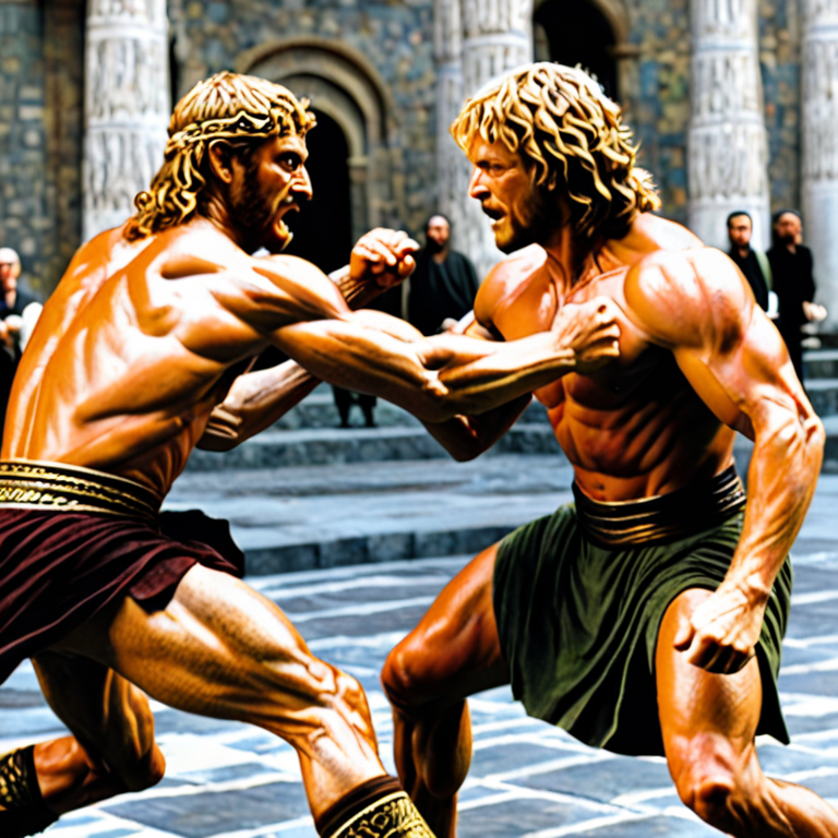 Iolaus fights Gilgamesh