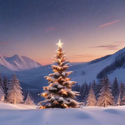 Enchanting Winter Landscape with a Beautifully Decorated Christmas Tree ...