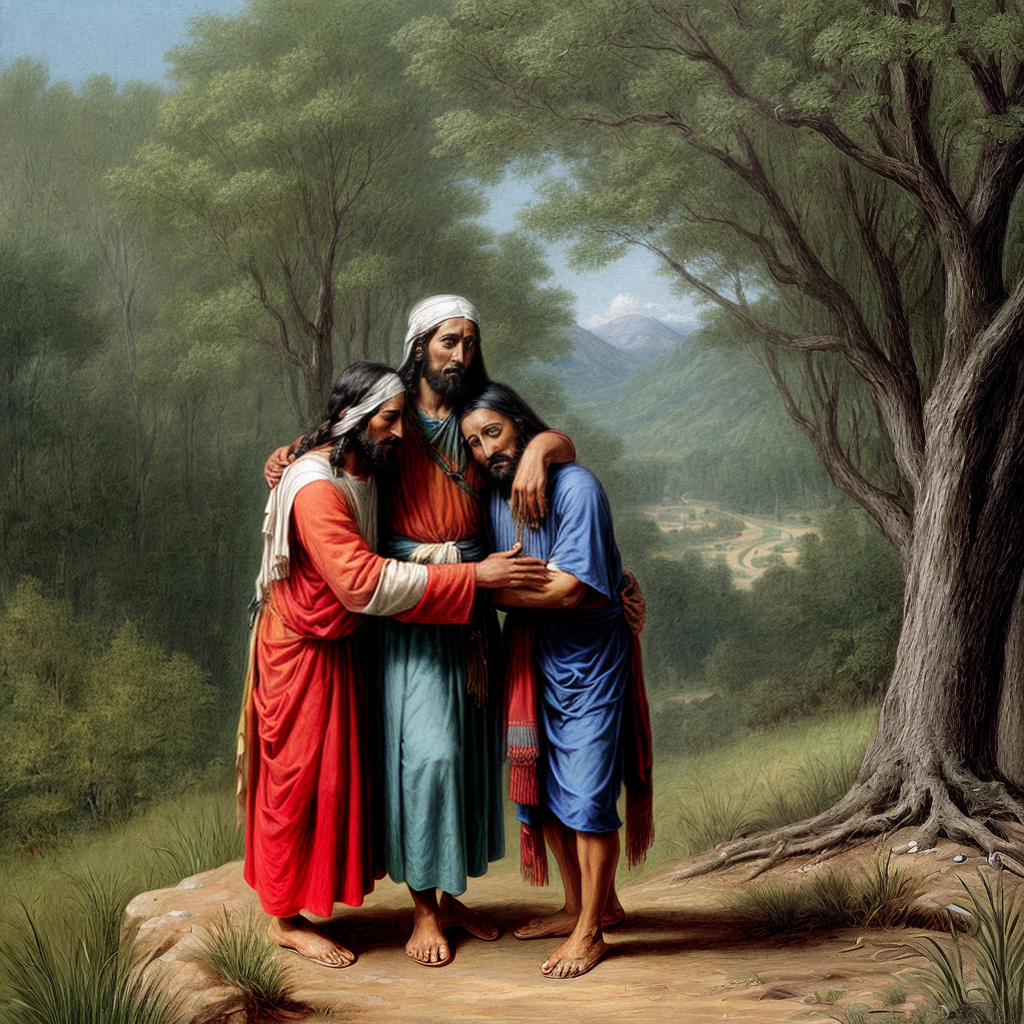 jesus hugging a native american