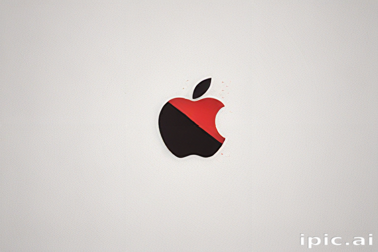 Stylized Apple Logo with Red and Black Color Scheme on White Background