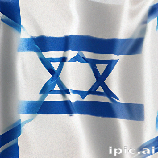 Artistic Representation of the Israeli Flag with Blue and White Colors