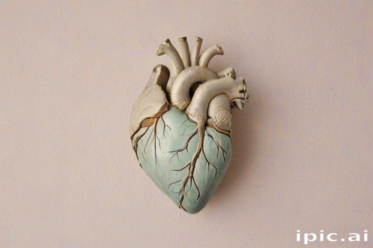 Artistic Representation of a Heart Merging with Nature and Life Forms