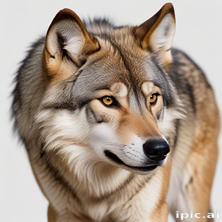 Stunning Close-Up of a Majestic Wolf with Striking Golden Eyes