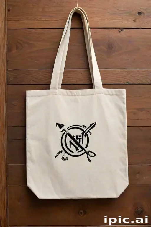 Stylish Canvas Tote Bag Featuring Unique Graphic Design with Arrows and ...