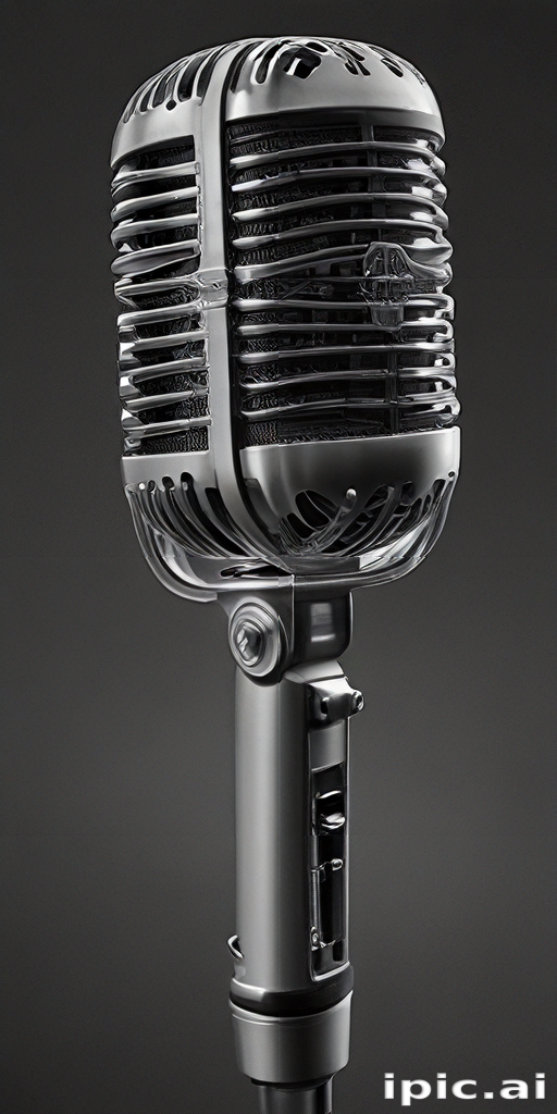 Classic Vintage Microphone Captured in Stunning Detail Against Dark ...