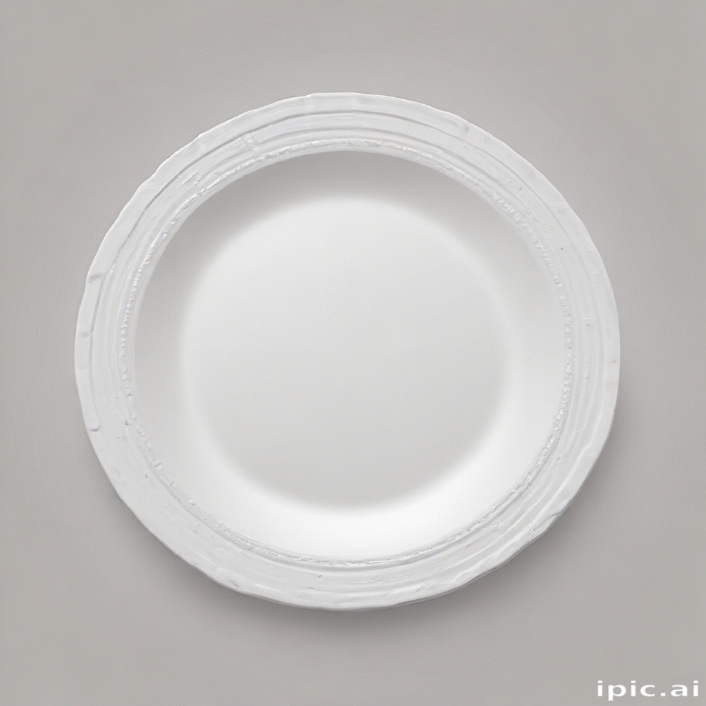 Plain White Oval Plate Centered on a Neutral Gray Background