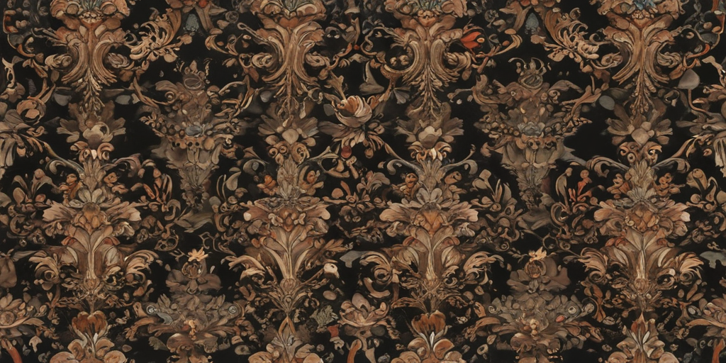 Ornate Floral Design with Intricate Patterns in Rich Earthy Tones.