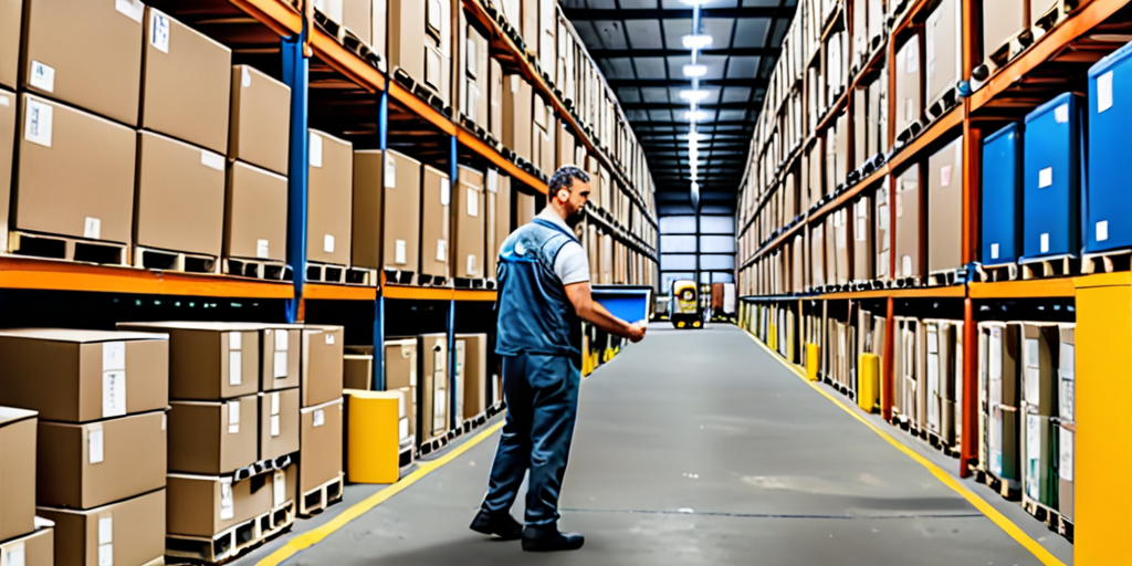 Crazy warehouse worker