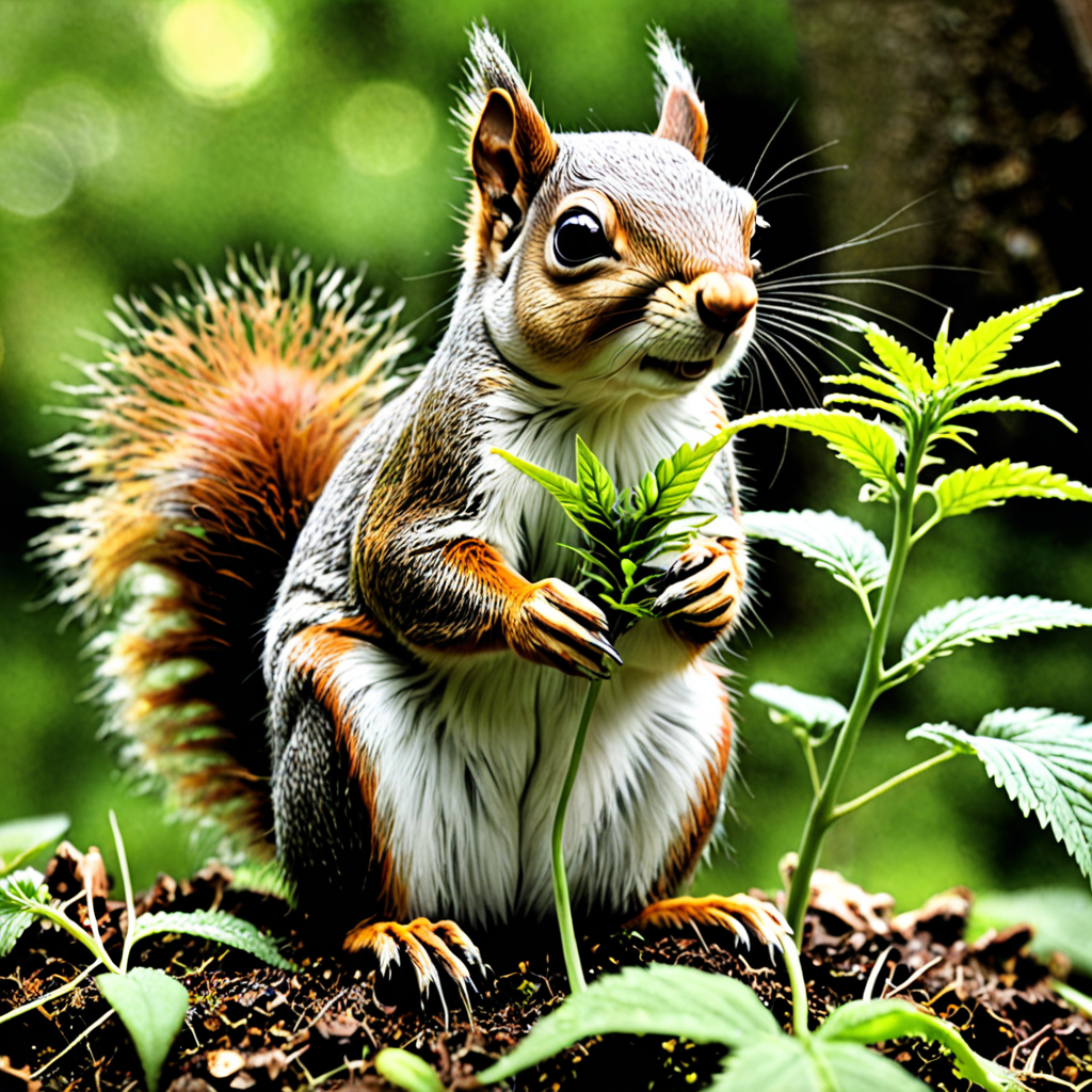 a squirrel, high on weed, H.R. Giger style, high res