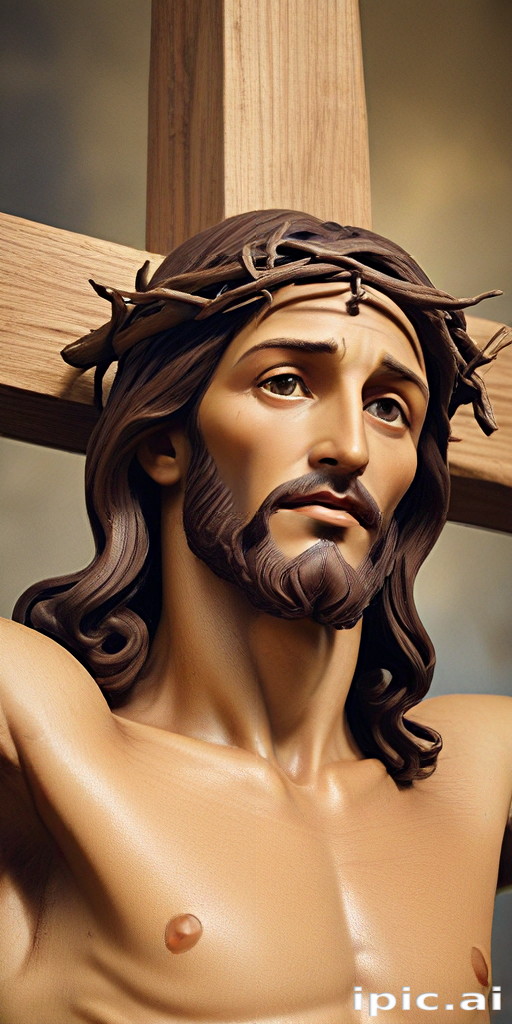 Depiction of a Crucifixion Scene Featuring a Detailed Christ Figure