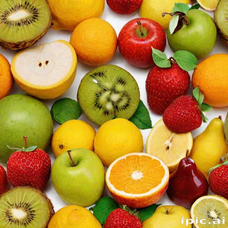 A Colorful Arrangement of Fresh Fruits Including Apples, Oranges, and ...