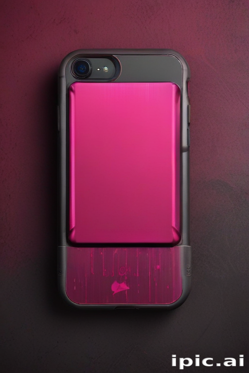 Stylish Phone Case with a Vibrant Pink Battery Pack Attached