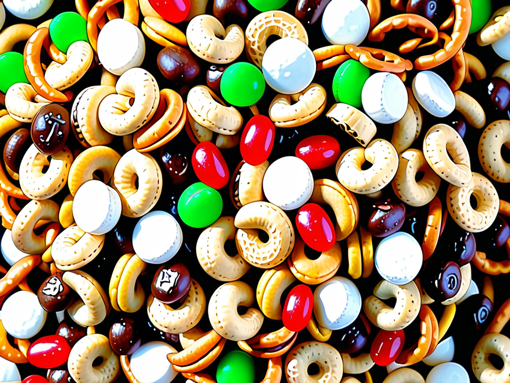 A Colorful Array of Sweet Treats and Crunchy Snacks on Display