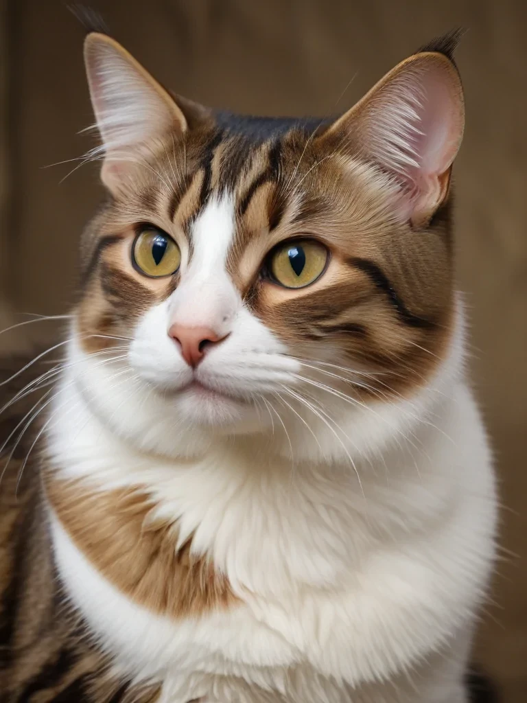 A Majestic Cat with Striking Features and Captivating Green Eyes.