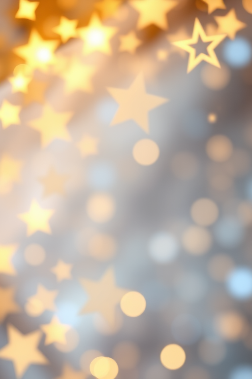 Beautiful Bokeh Effect with Glittering Stars Against a Soft Background