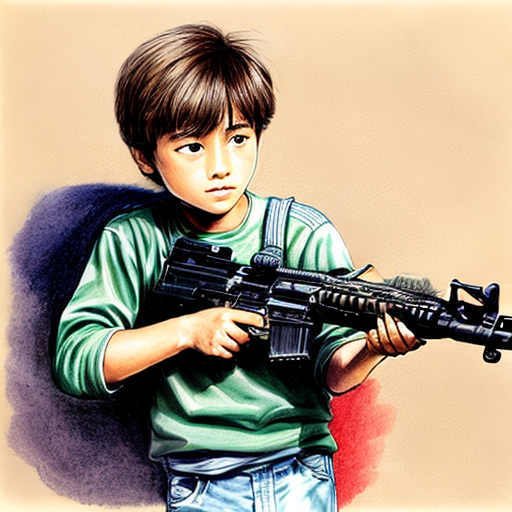 kids with rifles sketch