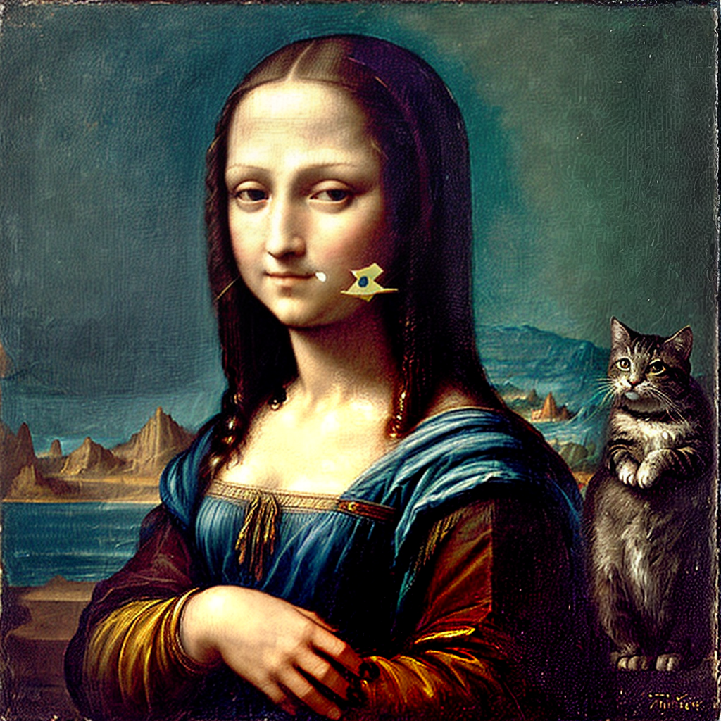 monalisa with cat's head