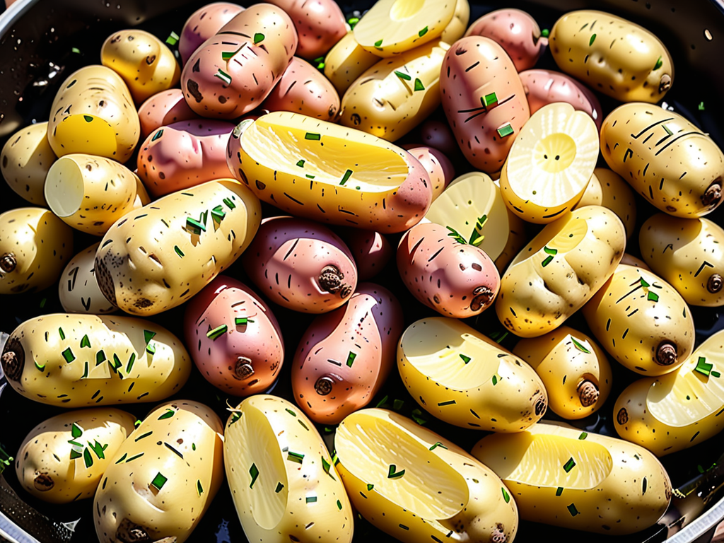 A Colorful Assortment of Freshly Harvested Potatoes Ready for Cooking