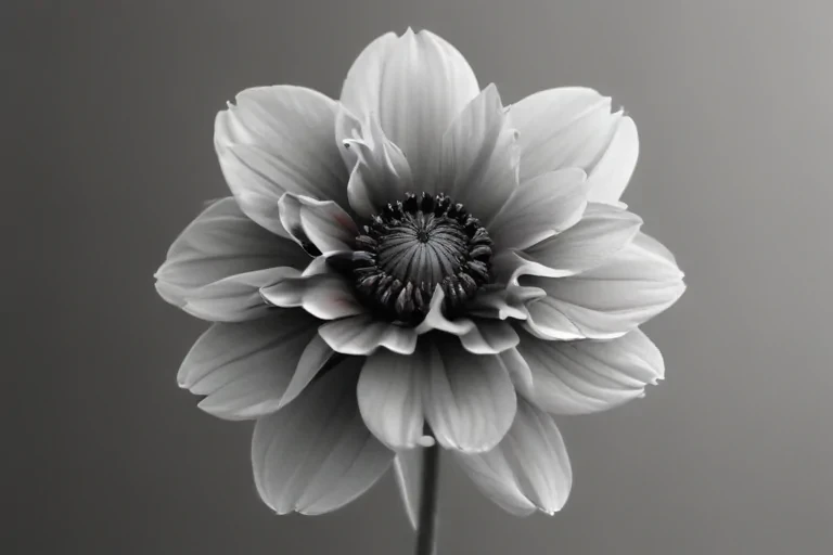A Beautiful Monochrome Flower Blooming with Delicate Petals in Soft Light