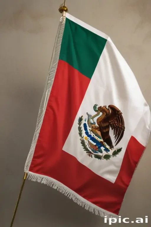 Vibrant Representation of Mexico: National Flag with Eagle and Serpent ...