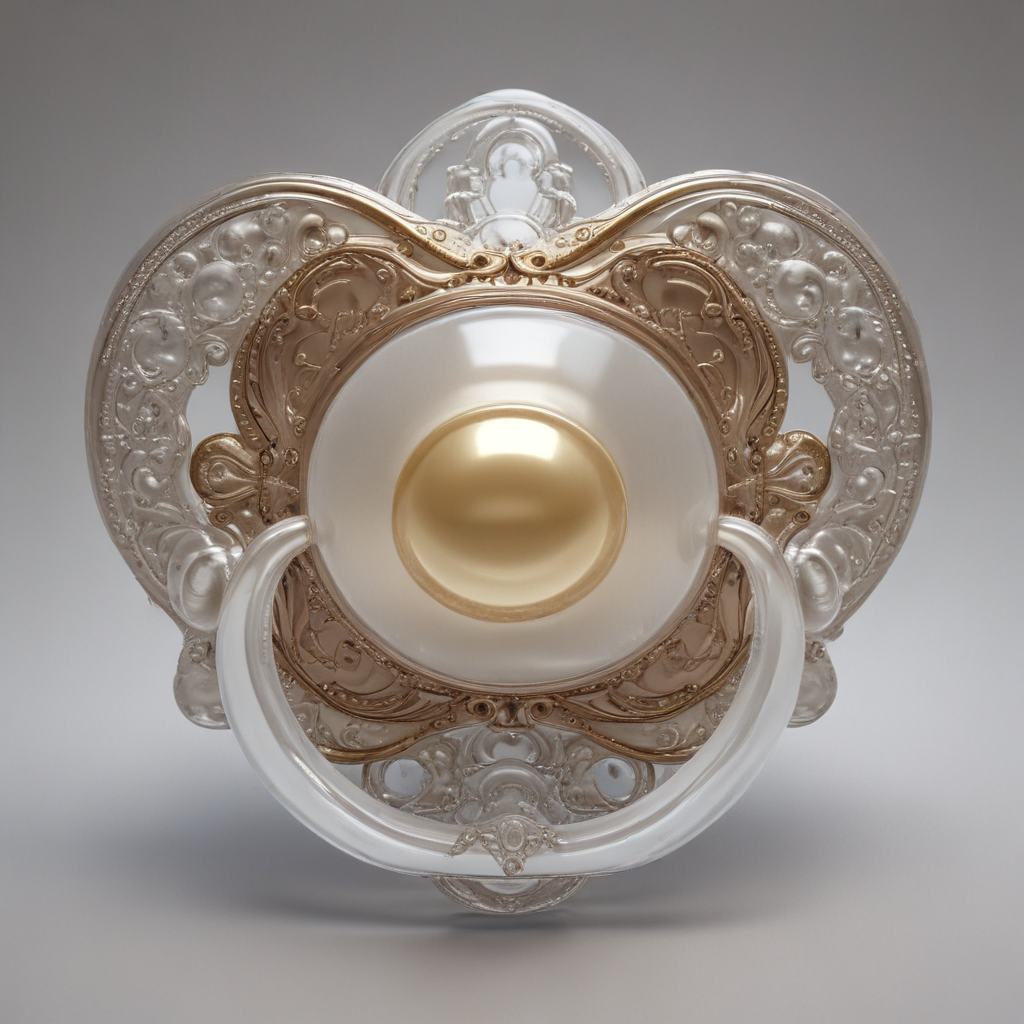 Intricately Designed Ornate Pacifier with Elegant Gold and Silver Accents