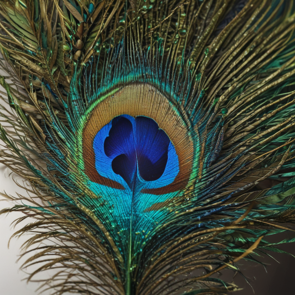 Vibrant Colors and Intricate Patterns of a Stunning Peacock Feather