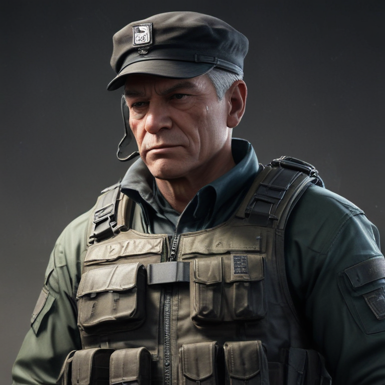 A Old Male Rainbow Six Seige Operator with army uniform