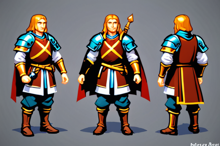 sprites for a top-down 2d game. Russian medieval warrior. front view ...