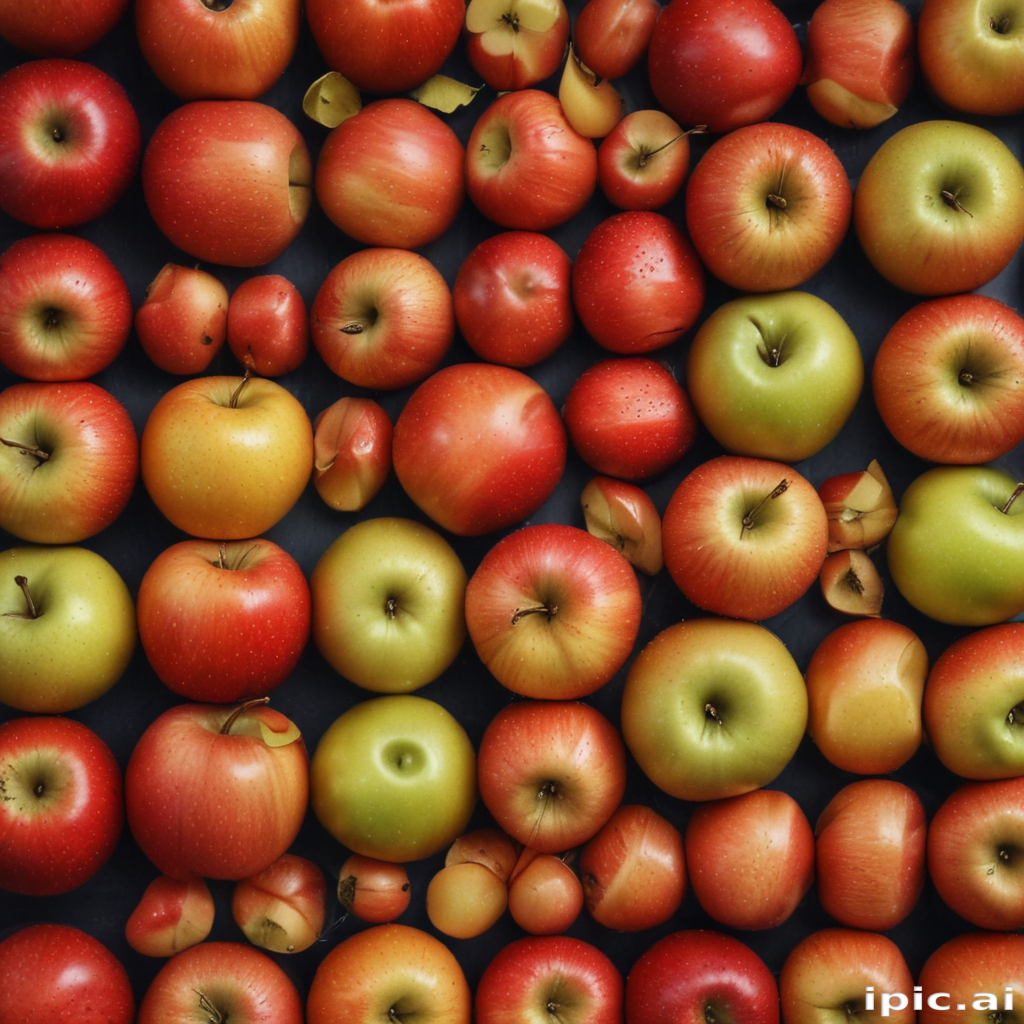 A Colorful Arrangement of Various Fresh Apples in Different Shades.