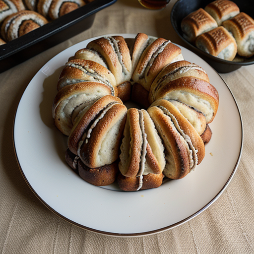 Deliciously Baked Sweet Bread Ring with a Rich Cream Filling