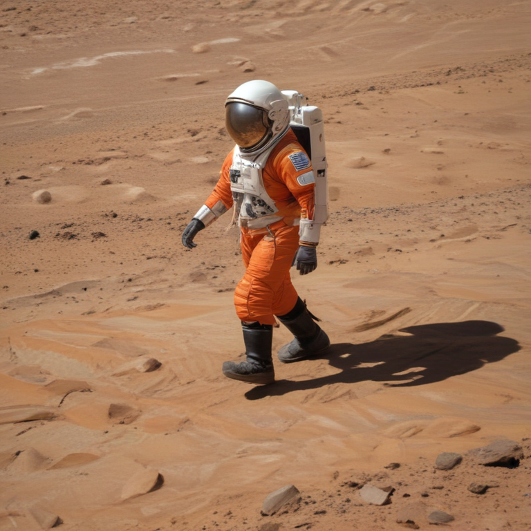 neil amstrong qui marche sur mars