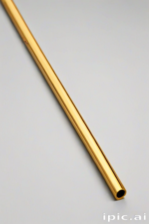 Shiny Golden Straw on a Smooth Surface with Reflective Finish