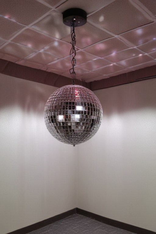 locker room (disco lights) with disco ball