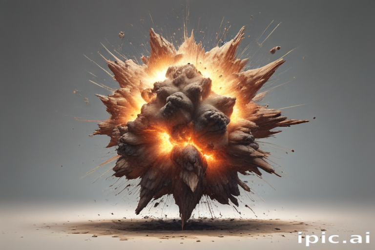Explosive Energy Erupting from a Fragmented Rock-Like Structure in Motion