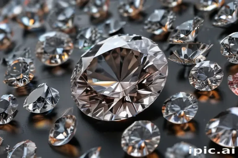 A Stunning Display of Glittering Diamonds Sparkling Under Soft Lighting ...