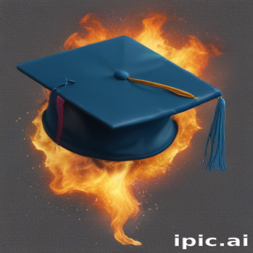 Celebrating Achievement: A Graduation Cap Surrounded by Fiery Energy ...