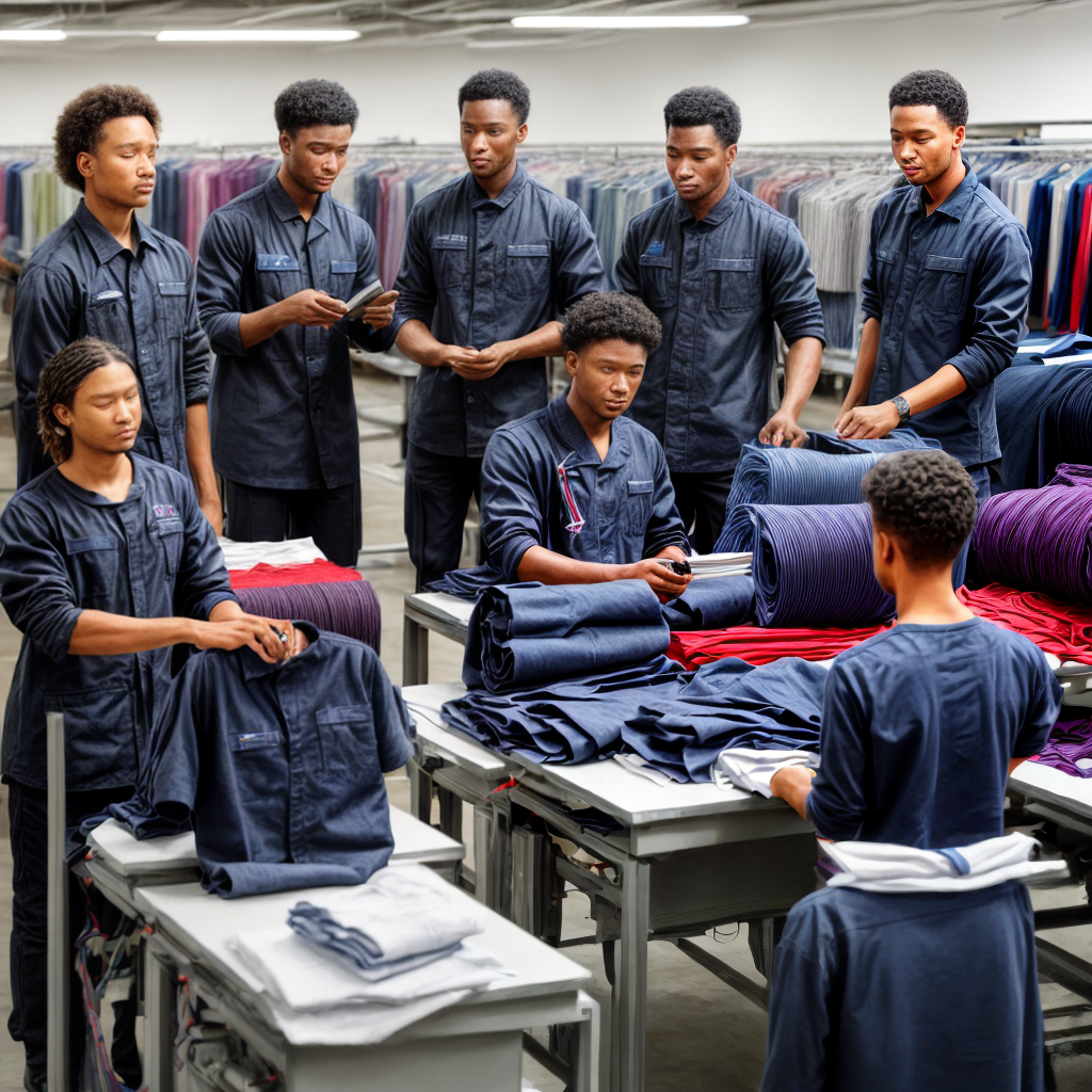 Black fashion design and manufacturing factory
