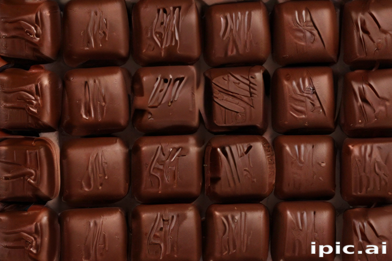 A Close-Up View of Deliciously Smooth Chocolate Confectionery Pieces ...