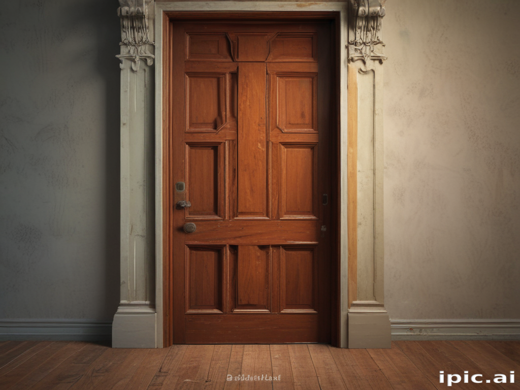 An Intricately Designed Wooden Door Framed by Elegant Architectural ...