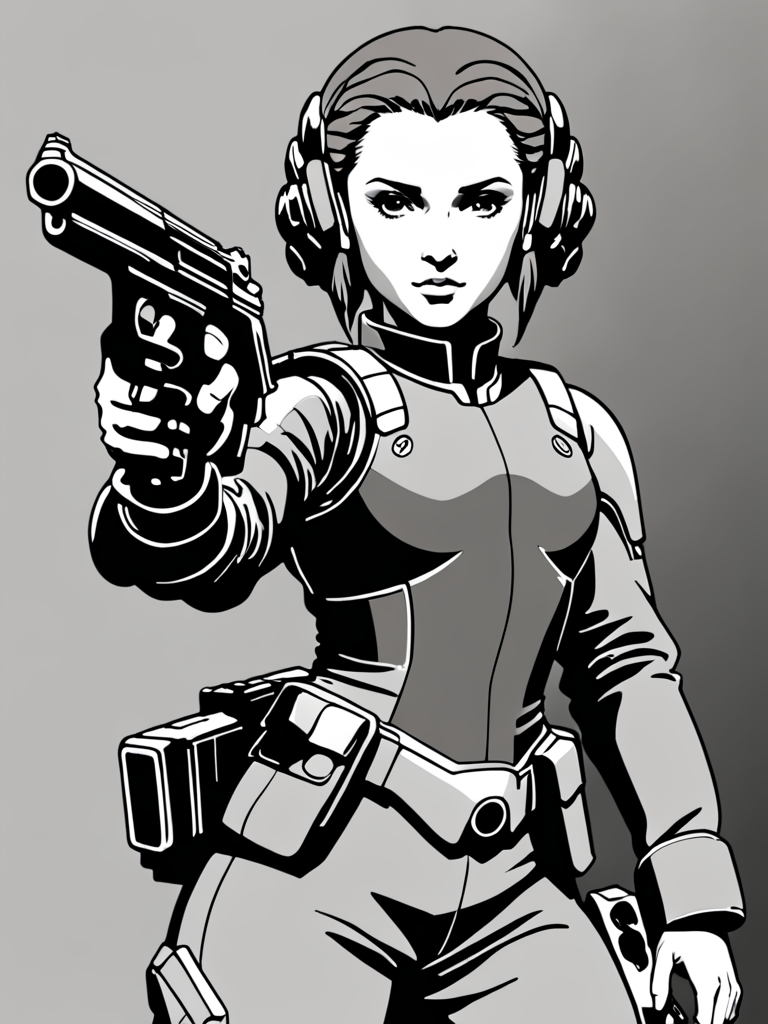Padmé Amidala, anime, manga, 2d, ghibli, ghost in a shell, black and ...