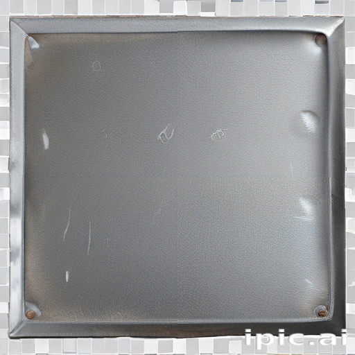 Close-Up View of a Textured Metal Surface with a Square Shape