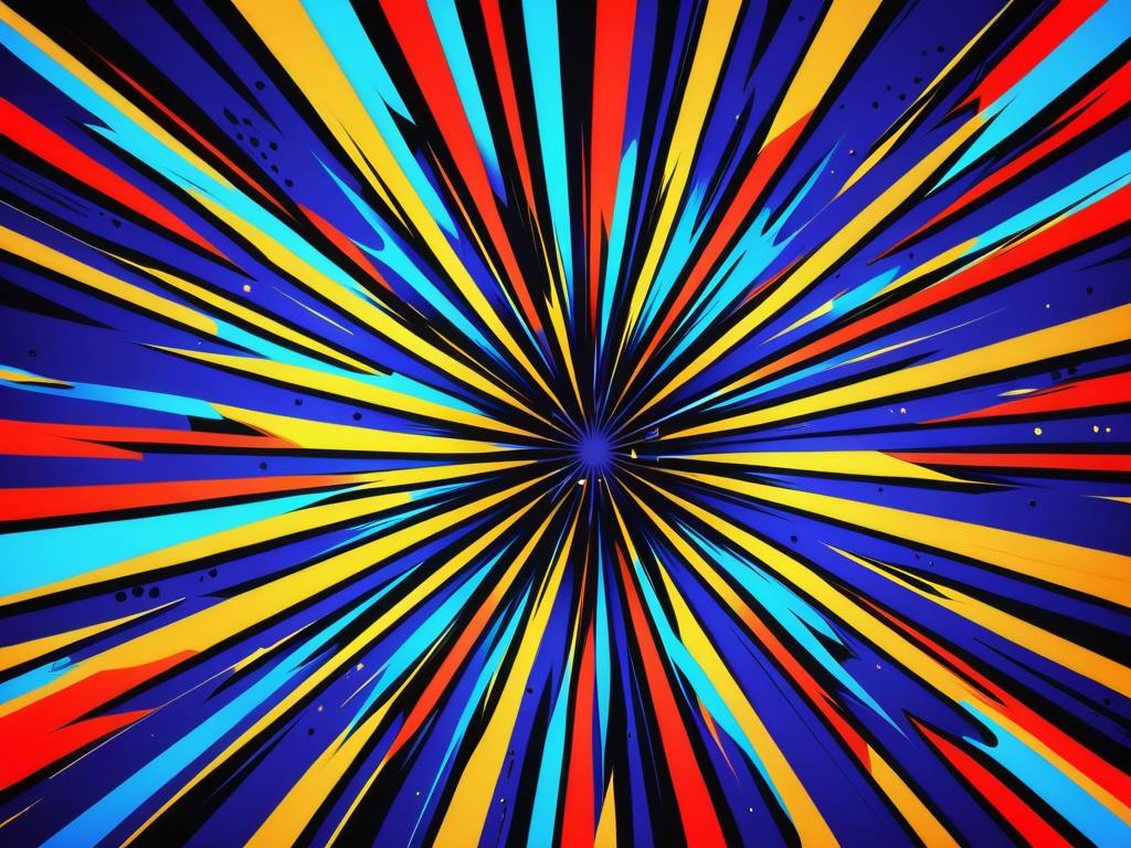 Vibrant Explosion of Colors Radiating from a Central Point of Energy