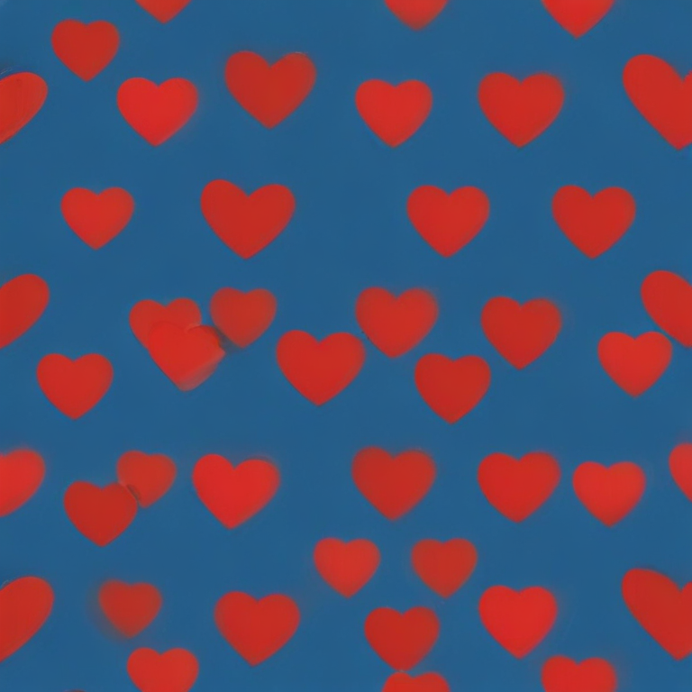 red heart on blue background