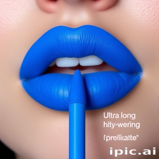 Vibrant Blue Lips Showcasing Ultra Long-Lasting Lip Color and Precision