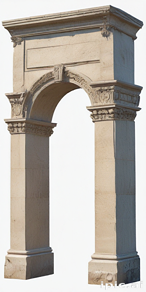 Elegant Stone Archway with Intricate Carvings and Classic Architectural Design